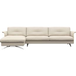 FLEXLUX Ecksofa &raquo;Glow Designsofa, bequem und komfortabel durch hochwertigen Sitzaufbau&laquo; L-Form, Modernes skandinavisches Design wei&szlig; 100% Echteder B/H