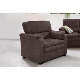 Sit & More sit&more Sessel &raquo;Pisa&laquo; mit Federkern braun NaturLEDER : Bitte beachten Sie, dass Lederbez&uuml;ge mehr N&auml;hte aufweisen als Stoffbez&uuml;ge.;Luxus-Microfaser 