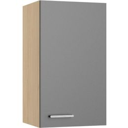 KOCHSTATION H&auml;ngeschrank &raquo;KS-Lucy&laquo; Breite 40 cm, mit 1 T&uuml;r, 2 Einlegeb&ouml;den, Soft-Close grau Eiche hell, B/H/T: 40cm x 70,4cm x 34,6cm, T&uuml;ren: 1 Stk.