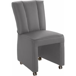 exxpo - sofa fashion Sessel &raquo;Costa, Loungesessel, Hochlehnsessel, auf Rollen, Komfortsitzh&ouml;he 53cm&laquo; kompakt und bequem, Breite 52 cm grau Kunstleder 