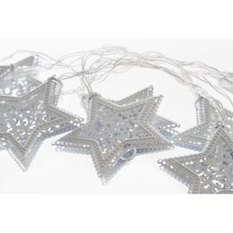 MyFlair Dekoobjekt &raquo;Weihnachtsdeko&laquo; LED-Lichterkette mit Sternen, mit 10 LEDs, L&auml;nge ca. 200 cm silber Einheitsgr&ouml;&szlig;e