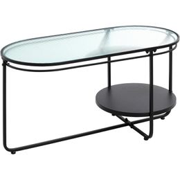 HAKU Couchtisch &raquo;Sofatisch, Wohnzimmertisch&laquo; 1 Stk. tlg. oval - aus Metall Schwarz B/T/H 90/42/49 cm schwarz B/H/T: 90cm x 49cm x 42cm, Gestell 