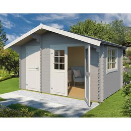 Lasita Maja Gartenhaus &raquo;Belmont 1&laquo; grau Massivholz Fu&szlig;boden im Gartenhaus, ohne Dacheindeckung