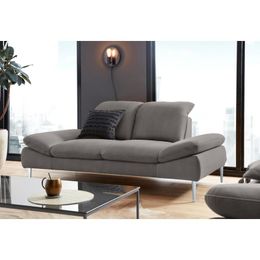 W.Schillig 2,5-Sitzer &raquo;enjoy&MORE&laquo; mit Sitztiefenverstellung, F&uuml;&szlig;e silber matt, Breite 232 cm grau Chenille-Flachgewebe R66 (85% Polyester, 15% Nylon)