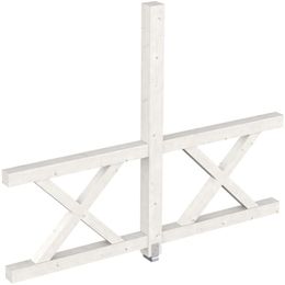 Skan Holz Carport-Seitenwand &raquo;Andreaskreuz&laquo; freistehehend wei&szlig; Holzwerkstoff B/H/T: 243cm x 210cm