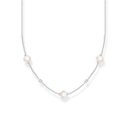 Thomas Sabo Damen Thomas Sabo Perlenkette &raquo;Perlen mit Steinen, KE2120-167-14-L45V&laquo; mit Zirkonia (synth.) - mit S&uuml;&szlig;wasserzuchtperle bunt 45, Perlen 