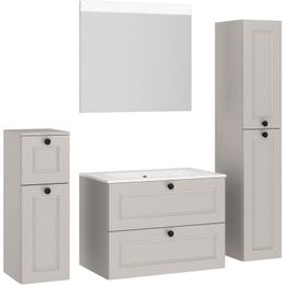 Nobilia Badm&ouml;bel-Set &raquo;Cascada&laquo; Set, mit Waschbecken, inkl. beleuchtetem Spiegel mit Touch-Sensor, 4 Stk. tlg. B/H/T: 160cmcm x 169cmcm x 48,7cmcm
