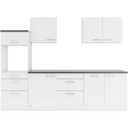Optifit K&uuml;che &raquo;Bella&laquo; Breite 210 cm, wahlweise mit E-Ger&auml;ten wei&szlig; B/H/T: 270cm x 60cm, ohne E-Ger&auml;te