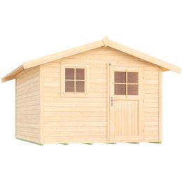 Weka Gartenhaus &raquo;123 Gr.5&laquo; in verschiedenen Farben beige Massivholz Fu&szlig;boden im Gartenhaus, ohne R&uuml;ck- und Seitenwand, ohne Dacheindeckung