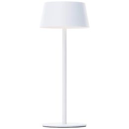 Brilliant LED Au&szlig;en-Tischleuchte &raquo;Picco&laquo; 1 Stk. Warmwei&szlig; Solar und per USB ladbar, 30 cm, 300 lm, 3000 K, IP44, Metall, wei&szlig; wei&szlig; &Oslash; 12cm H: 30cm, 1 Stk.