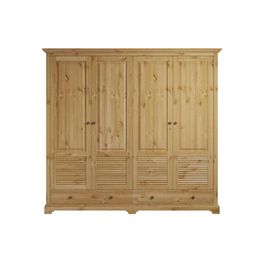 OTTO home Kleiderschrank &raquo;Rauna, aus massiver Kiefer, 4-t&uuml;rig, mit Lamellen und Kassetten&laquo; B/H/T ca. 203/183/61, FSC zertifiziertes Massivholz (Kiefer