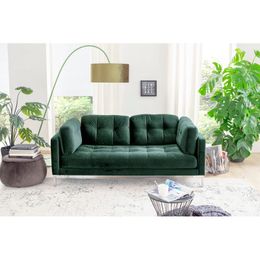 Trends by HG 2-Sitzer &raquo;Landau&laquo; in Cord-Stoff mit Metallfu&szlig; gr&uuml;n B/H/T: 183cm x 75cm x 92cm, Microvelours