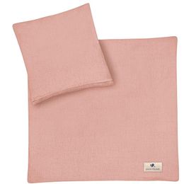 Julius Z&ouml;llner Kinderbettw&auml;sche &raquo;Baby- und Kinderbettw&auml;sche aus 100% Musselin&laquo; 2 Stk. erh&auml;ltlich in den Gr&ouml;&szlig;en 80x80+35x40cm und 100x135+40x60cm rosa Musselin, 