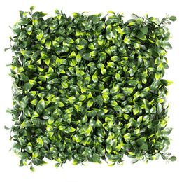 PRIMAflor-Ideen in Textil Kunstpflanze &raquo;Pflanzenwand, 50x50cm&laquo; Wanddeko, realistische Optik, In- und Outdoor geeignet, UV-best&auml;ndig gr&uuml;n Kunststoff B/