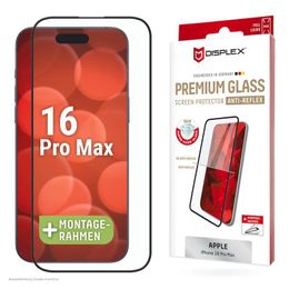 Displex Displayschutzglas &raquo;Premium Glass Full Cover Anti-Reflex&laquo; f&uuml;r Apple iPhone 16 Pro Max 1 Stk. tlg. Displayschutzfolie, Schutzfolie, Bildschirmschutz, 