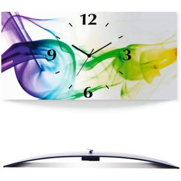 Artland Wanduhr &raquo;Rauch - Abstrakt&laquo; wahlweise mit Quarz- oder Funkuhrwerk, lautlos ohne Tickger&auml;usche bunt B/H/T: 60cm x 30cm x 0,3cm, Funkuhr