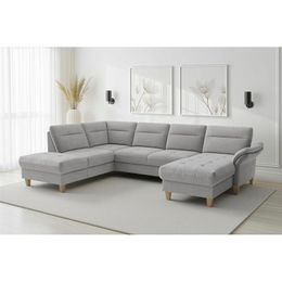 Sit & More sit&more Wohnlandschaft &raquo;Pamela U-Form, B: 292 cm, optional Schlaffunktion & Armteilverstellung&laquo; mit Federkern und Liegefl&auml;che aus Originalstoff grau 