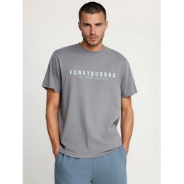 Funky Buddha T-Shirt Herren Gr&ouml;&szlig;e L pastellblau / grau