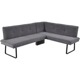 K+w Komfort & Wohnen K+W Komfort & Wohnen Eckbank 1 Stk. tlg. Polstereckbank in Spitzkissenoptik, Sitz und R&uuml;cken gesteppt grau B/H/T: 207cm x 87cm x 157cm, Flachgewebe 