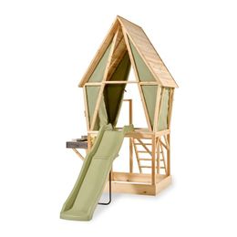 EXIT Spielhaus &raquo;Yuki 550 m.Rutsche+K&uuml;che&laquo; gr&uuml;n Holz Einheitsgr&ouml;&szlig;e