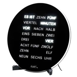 AMS Unisex AMS Tischuhr Quarzuhr, Wohnzimmer, Esszimmer schwarz Einheitsgr&ouml;&szlig;e
