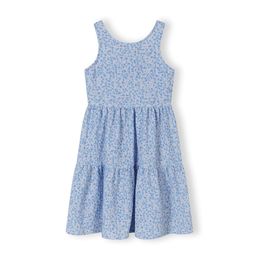 MINOTI Kleid M&auml;dchen Gr&ouml;&szlig;e 110/116 hellblau / wei&szlig;