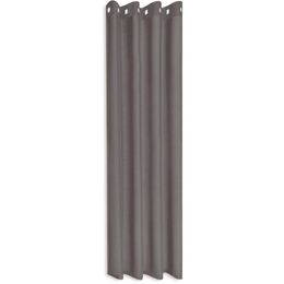 GERSTER Vorhang &raquo;Ilia&laquo; &Ouml;sen 1 Stk. tlg. HxB: 235x140, klasischer Uni &Ouml;senschal grau Wirkware, Polyester 235cm, &Ouml;sen, 140cm