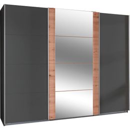 wimex Schwebet&uuml;renschrank &raquo;Bern Schiebet&uuml;renschrank&laquo; Schrank mit zus&auml;tzlicher Innenausstattung, Garderobe grau Holzwerkstoff B/H/T: 313cm x 210cm x 64cm, 