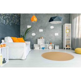 CarpetFine Sisalteppich &raquo;Sisal&laquo; rund 5 mm H&ouml;he mit farbiger Bord&uuml;re, Anti-Rutsch R&uuml;ckseite beige Sisal &Oslash; 120cm 1 Stk., 5mm, &Oslash; 120cm