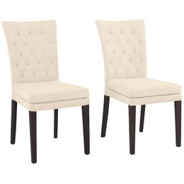 Home Affaire 4-Fu&szlig;stuhl &raquo;Colorado&laquo; (Set) 4 Stk.Beine aus Buche, wengefarben lackiert, Im 2er, 4er oder 6er-Set beige Polyester B/H/T: 46cm x 94,5cm x 