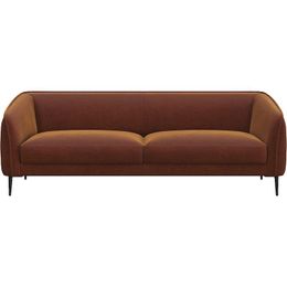 FLEXLUX 3-Sitzer &raquo;Belle Designsofa, Couch, bequem durch Kaltschaum im Sitz&laquo; Skandinavisches Design, In hochwertiger Verarbeitung braun 100% Polyester 