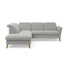 Sit & More sit&more Ecksofa &raquo;Romero L-Form&laquo; wahlweise mit oder ohne TV-Funktion, Schlaffunktion, Bettkasten silber 90% Polyester 10%Polyamid B/H/T: 250cm x 91cm 