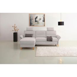 OTTO home Ecksofa &raquo;Westerland L-Form&laquo; Federkern-Polsterung, wahlweise mit Schlaffunktion, Bettkasten silber 98% Polyester 2% Polyamid B/H/T: 252cm x 