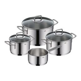 Silit Topf-Set &raquo;Extra Cook Induktion, Kochgeschirr-Set mit Glasdeckel, Innenskalierung&laquo; 3x Kocht&ouml;pfe 16/20/24 cm mit Deckel, 1x Stielkasserolle 16 cm, 