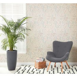 A.S. Cr&eacute;ation Vliestapete &raquo;Attractive 3 &ndash; Nordic Floral&laquo; floral aufgesch&auml;umt Metallic, gl&auml;nzend beige Vlies B/L: 0,53m x 10,05m, Rollen: 1