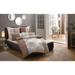 OTTO home Bettw&auml;sche &raquo;Cison in Gr. 135x200 oder 155x220 cm&laquo; 2 florale Bettw&auml;sche aus Baumwolle grau Biber, Obermaterial: 100% Baumwolle B/L: 135cm x 