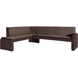 exxpo - sofa fashion Eckbank &raquo;Cortado, elegant und modern mit hohem Sitzkomfort&laquo; hohe Bodenfreiheit, sch&ouml;ne Detailverarbeitung braun Strukturstoff (88