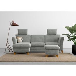 Home Affaire Ecksofa &raquo;Trelleborg L-Form&laquo; optional Schlaffunktion und Bettkasten, inkl. Federkern-Polsterung silber 100% Polyester B/H/T: 249cm x 86cm 