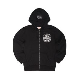 Lonsdale Zip-Up Hoodie 'Seghill' male size XXL Black / White