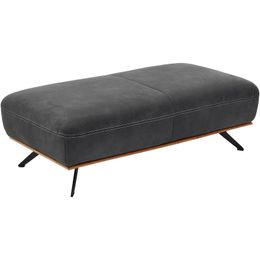Die PlanBar Hocker &raquo;PN-EM18063 Breite 135&laquo; hochwertige Kaltschaumpolsterung, stylische Metallf&uuml;&szlig;e grau B/H/T: 135cm x 43cm x 70cm, Anilinleder