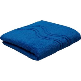 Ross Duschtuch &raquo;Cashmere feeling&laquo; 100% Baumwolle, mit Wellen-Bord&uuml;re, gro&szlig;e Farbauswahl blau Frottier, Baumwolle B/L: 75cmx140cm, 1 Stk., Frottier