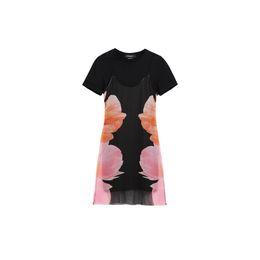 Desigual Kleid Damen Gr&ouml;&szlig;e 40 hellorange / hellpink / schwarz Sommerkleid