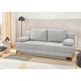 Jockenh&ouml;fer Schlafsofa &raquo;Felix, B: 205 cm, Liegefl. 155x201 cm, Dauerschlafsofa, inkl. Topper&laquo; inklusive Schlaffunktion und Bettkasten, Federkernpolsterung grau 