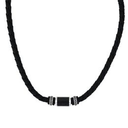 Tom Tailor Herren Tom Tailor Kette mit Anh&auml;nger schwarz Edelstahl Kautschuk Leder, L: 60 B: 9mm