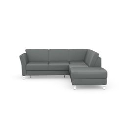 Sit & More sit&more Ecksofa &raquo;Visby L-Form&laquo; Wahlweise mit Schlaffunktion und Stauraum, frei im Raum stellbar grau B/H/T: 248cm x 87cm x 213cm, Chenille, Ottomane 