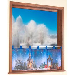 Weckbrodt-Gardinen Scheibengardine &raquo;Weihnachtslaterne&laquo; Schlaufen 1 Stk. tlg. Bistro, Voile, bedruckt, Weihnachten, HxB 45x120cm, Gardine, Store bunt Voile, Polyester 