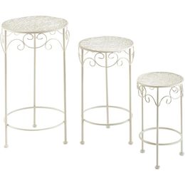 Locker Blumenst&auml;nder rund aus Metall, cream (3er Set) beige Metall Einheitsgr&ouml;&szlig;e