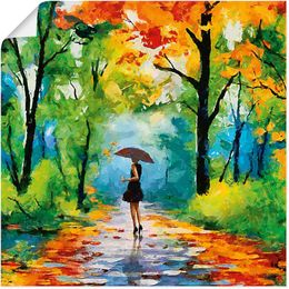Artland Wandbild &raquo;Herbstlicher Spaziergang im Park&laquo; Vier Jahreszeiten Bilder 1 Stk. tlg. als Alubild, Leinwandbild, Poster in verschied. Gr&ouml;&szlig;en bunt B/H/T: 