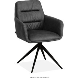 OMG Design Esszimmerstuhl &raquo;Paco&laquo; (Set) 2 Stk.Drehstuhl mit auto-return, Armlehnenstuhl Polyester B/H/T: 57,5cm x 87,5cm x 963,5cm, 2 Stk., Stoff 