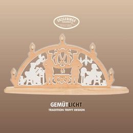 Weigla LED Schwibbogen &raquo;Erzgebirge, moderner Lichterbogen aus Holz & Acrylglas,Made in Germany&laquo; Erzgebirge garantiert, Weihnachtsdeko Innen, 